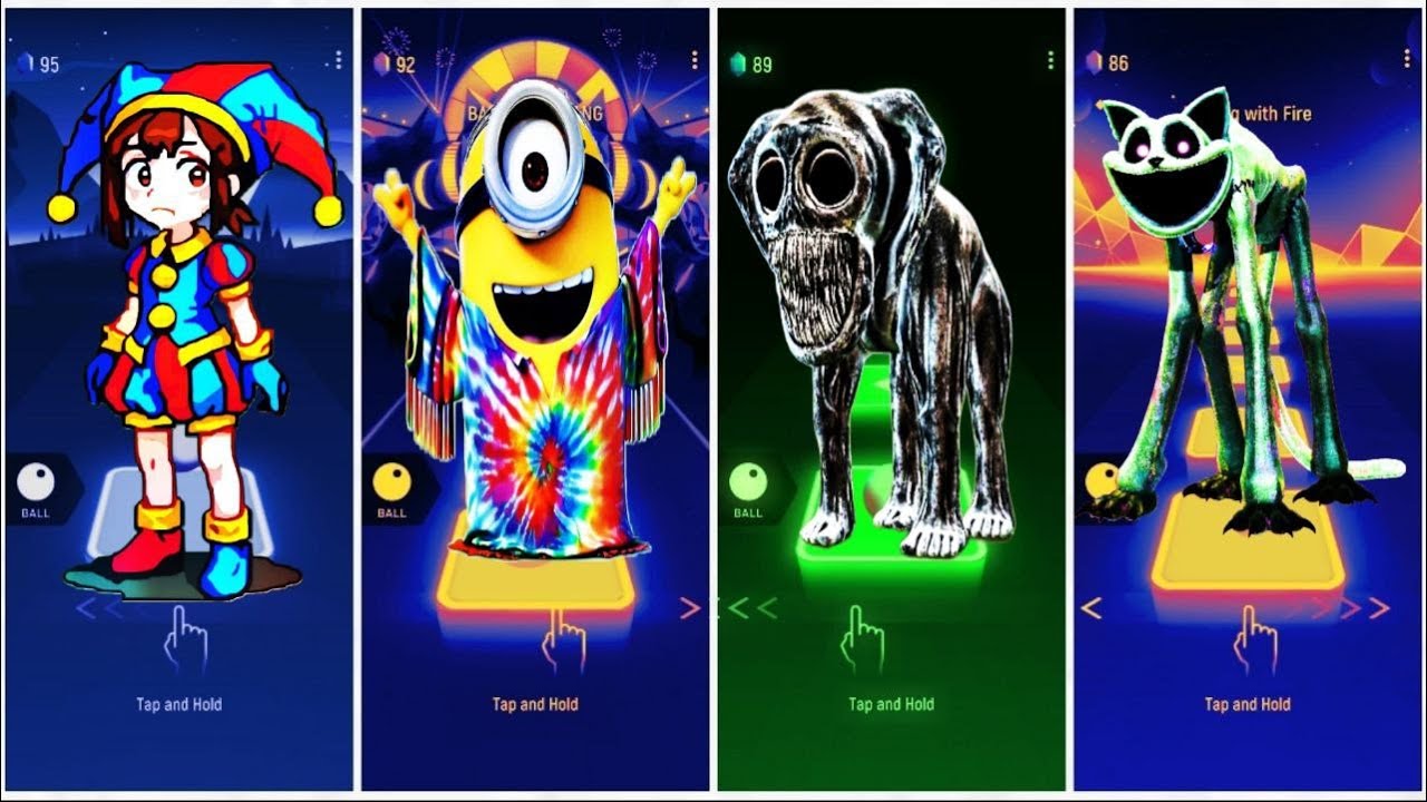 THE AMAZING DIGITAL CIRCUS 🆚 MINIONS 🆚 CATNAP 🆚 ZOONOMALY- TILES HOP ...