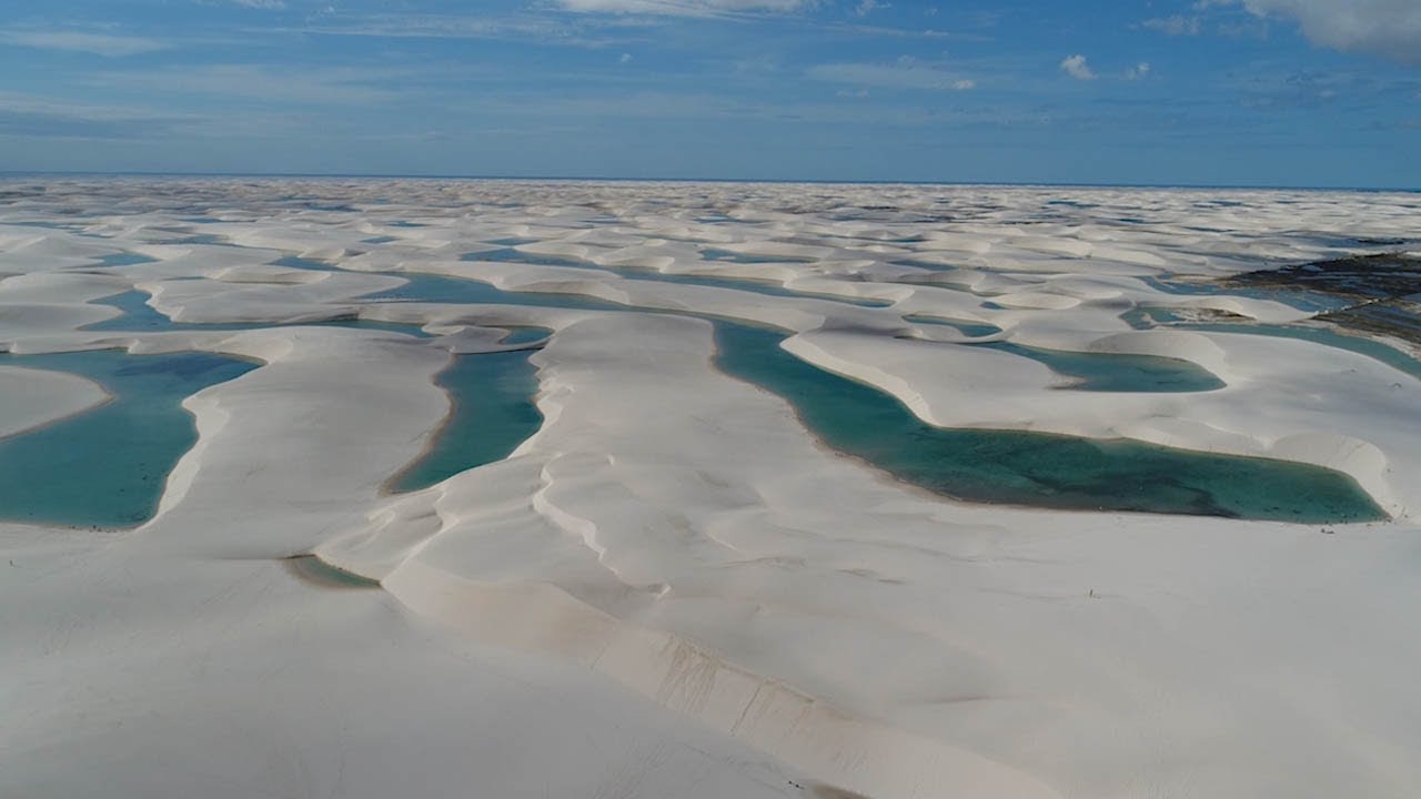 Drone Captures Lagoons In Brazilian Sand Dunes - YouTube