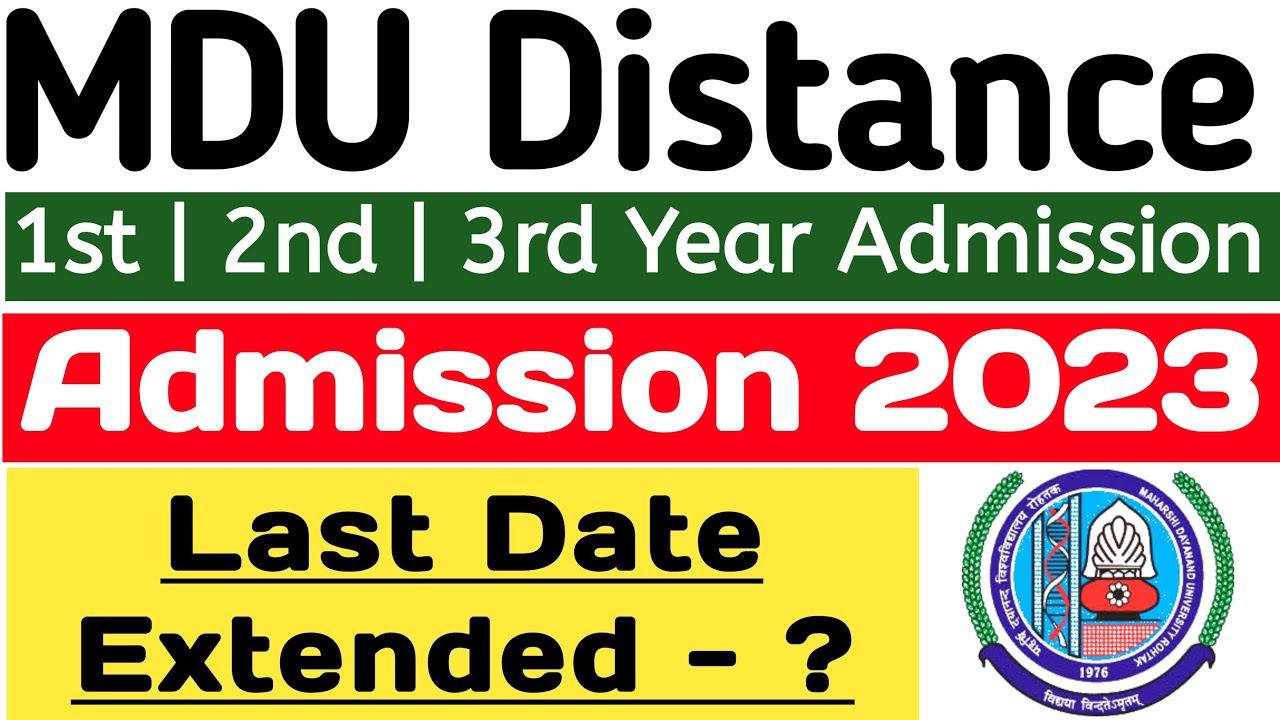 Mdu Distance Admission Last Date 2023 | Mdu DDE admission last date | Mdu Distance Online ...