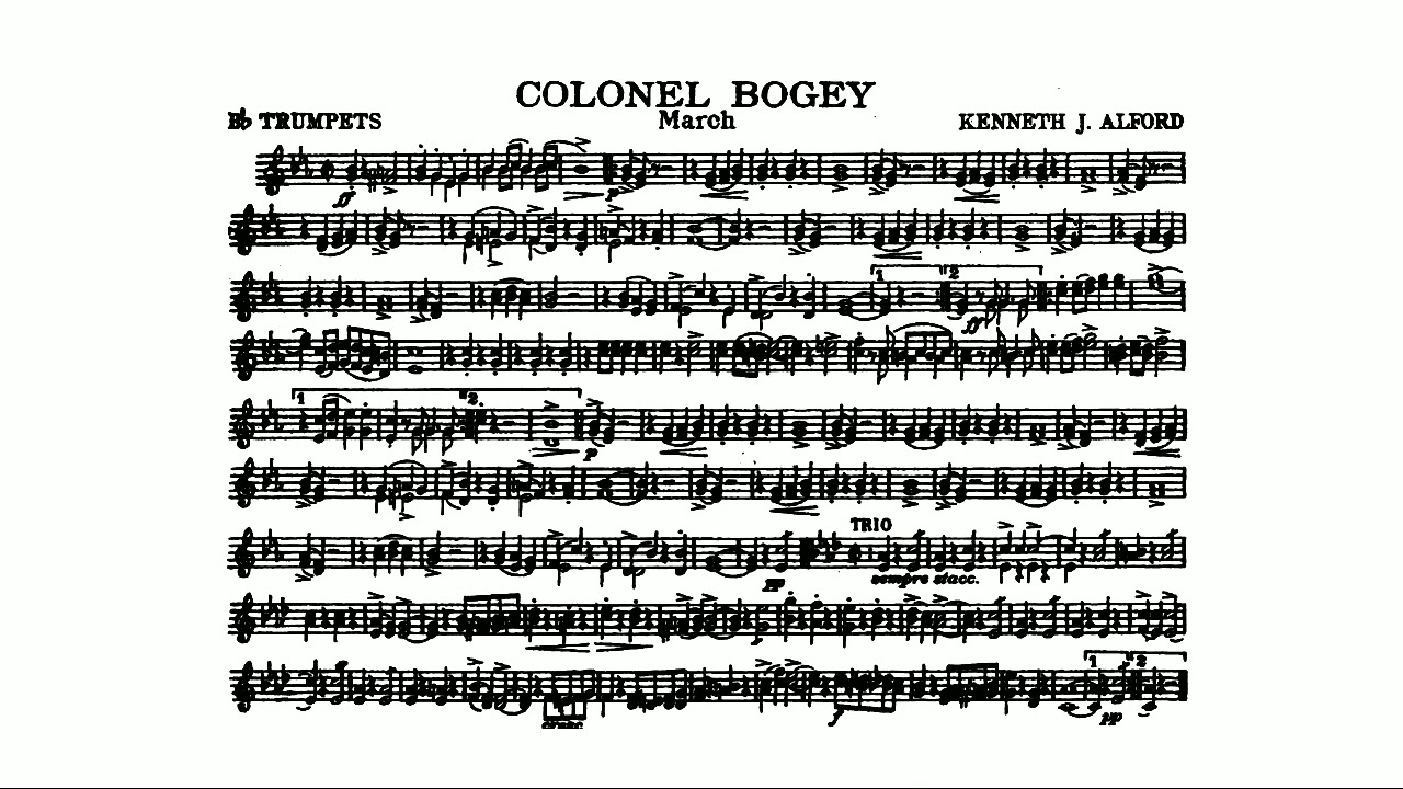 Colonel Bogey March by Kenneth J. Alford - B flat trumpet - YouTube