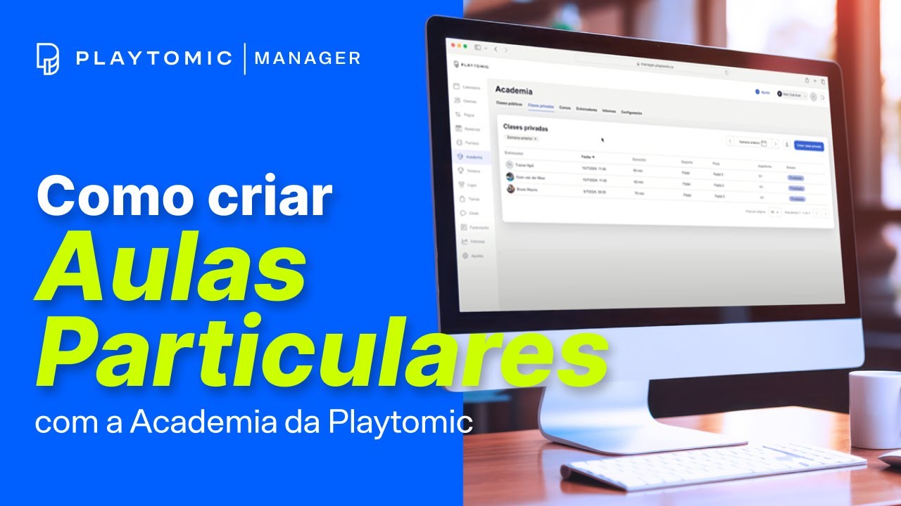 Como criar aulas particulares | Playtomic Manager - YouTube