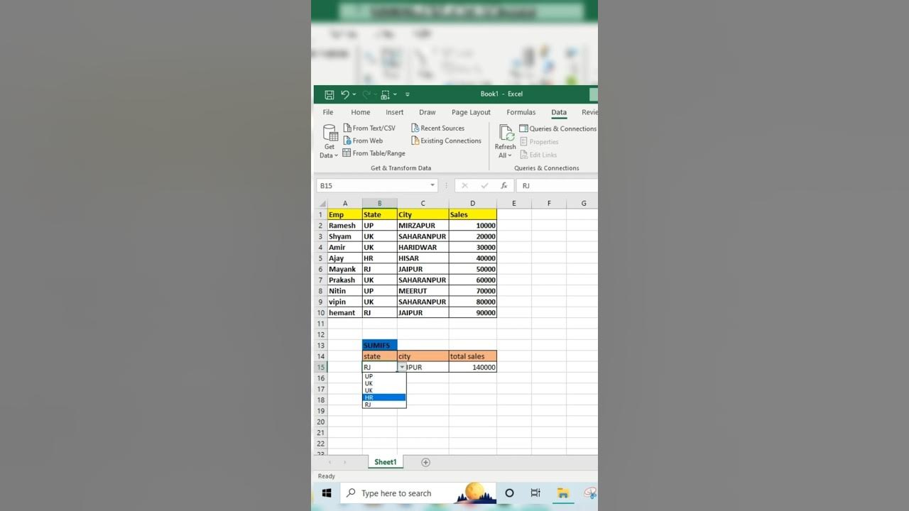 Apply Sumifs Function Excel #exceltips #shortsfeed #viralshort #shortsyoutube - YouTube