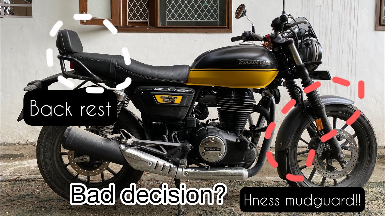 BACKREST & MUDGUARD FOR honda CB350Rs ||bad decision ? - YouTube