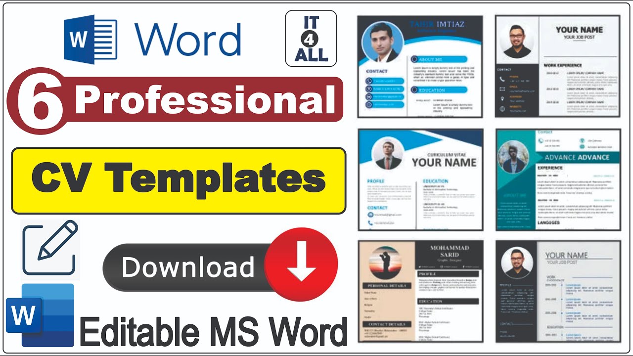 How to Make Modern CV for Free in MS Word | Best CV Format 2023 - YouTube