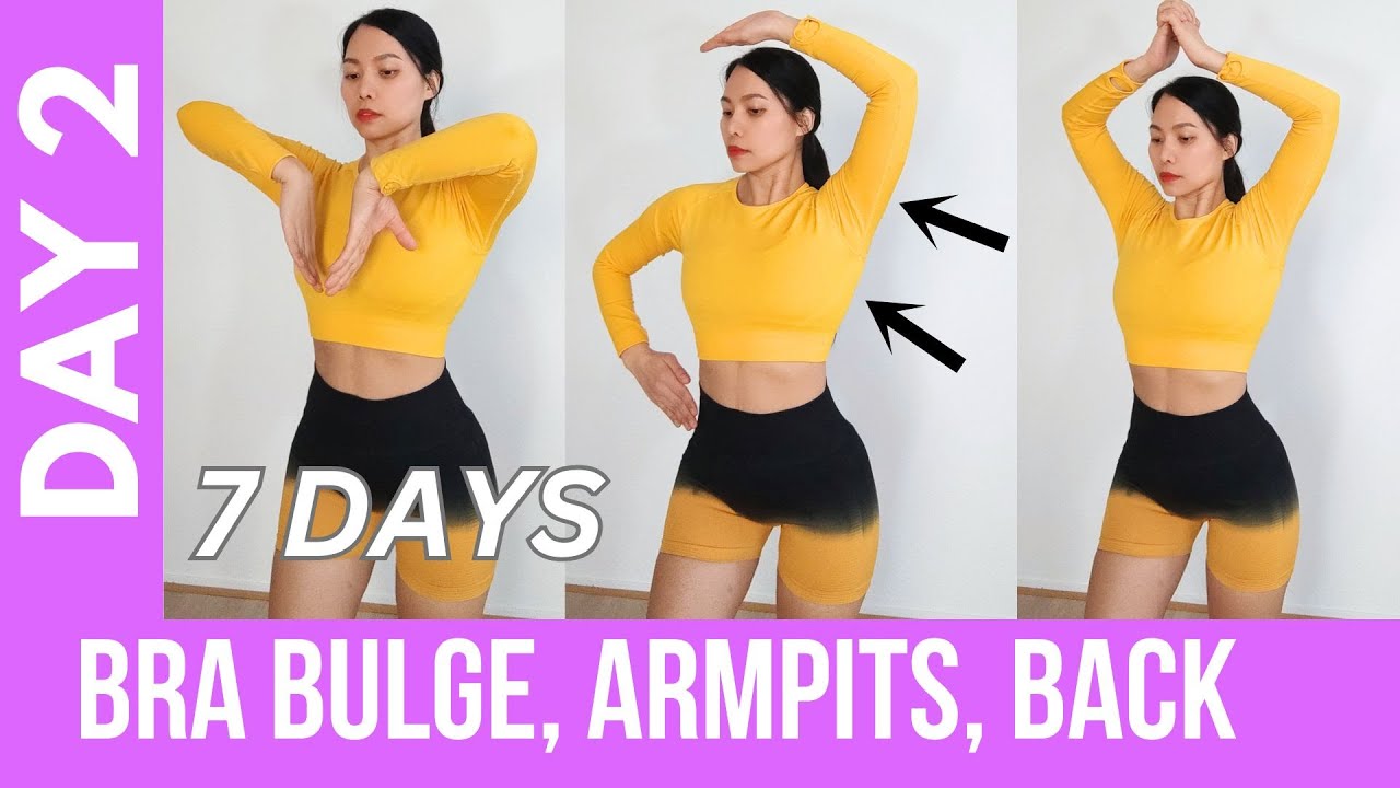 Lose bra bulge, armpit fat, back fat in 7 day challenge, easy standing ...