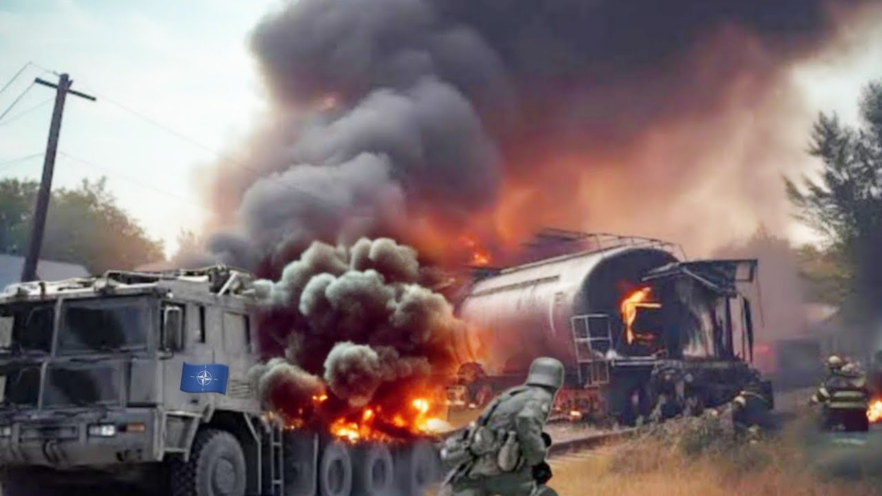A convoy of trucks carrying 2,000 tonnes of NATO fuel was blown up by ...