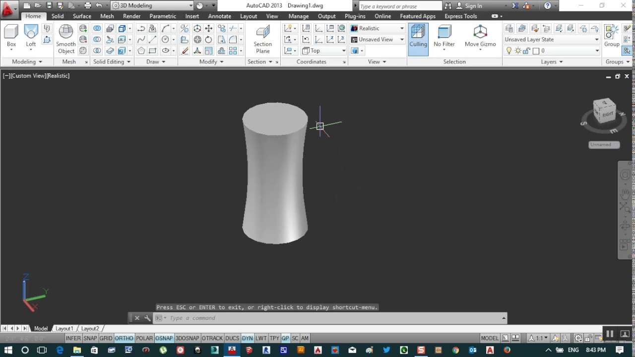 Autocad 3d glass - YouTube