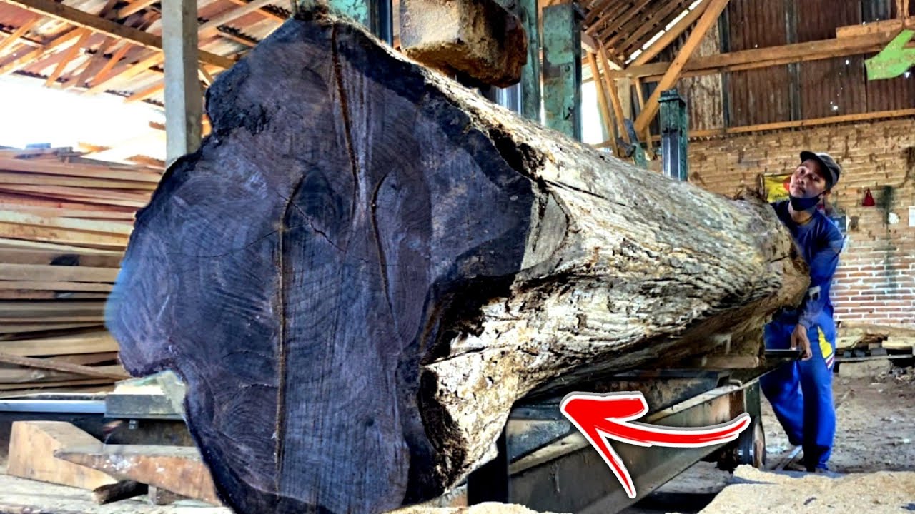 Stunning Natural Lamination of Black Teak Lumber: Teak Wood Cutting for ...