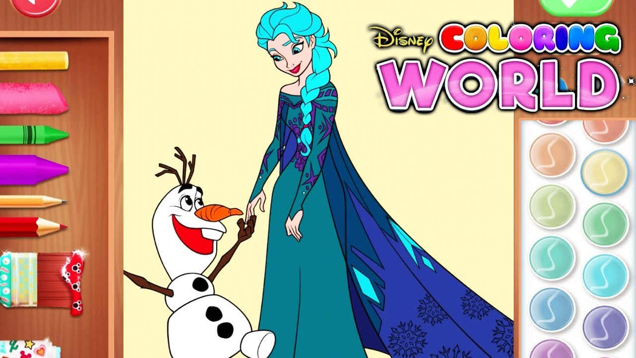 Disney Coloring World - How to Coloring Elsa and Olaf | Kids Learning ...