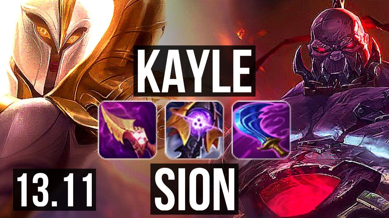 KAYLE vs SION (TOP) | Rank 7 Kayle | KR Challenger | 13.11 - YouTube