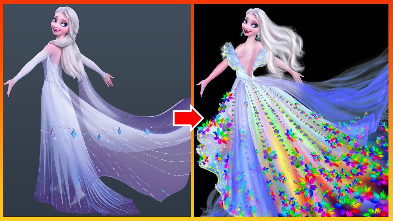 Frozen: Elsa frozen Glow Up Into Fairy - Disney Prinesses ...