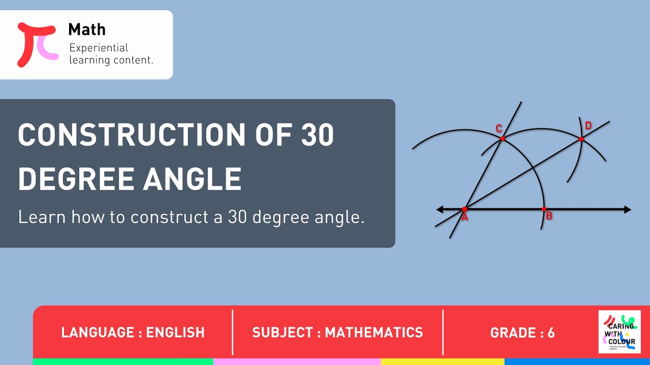 Geometry | Construction of 30 - deg angle | ENGLISH - YouTube