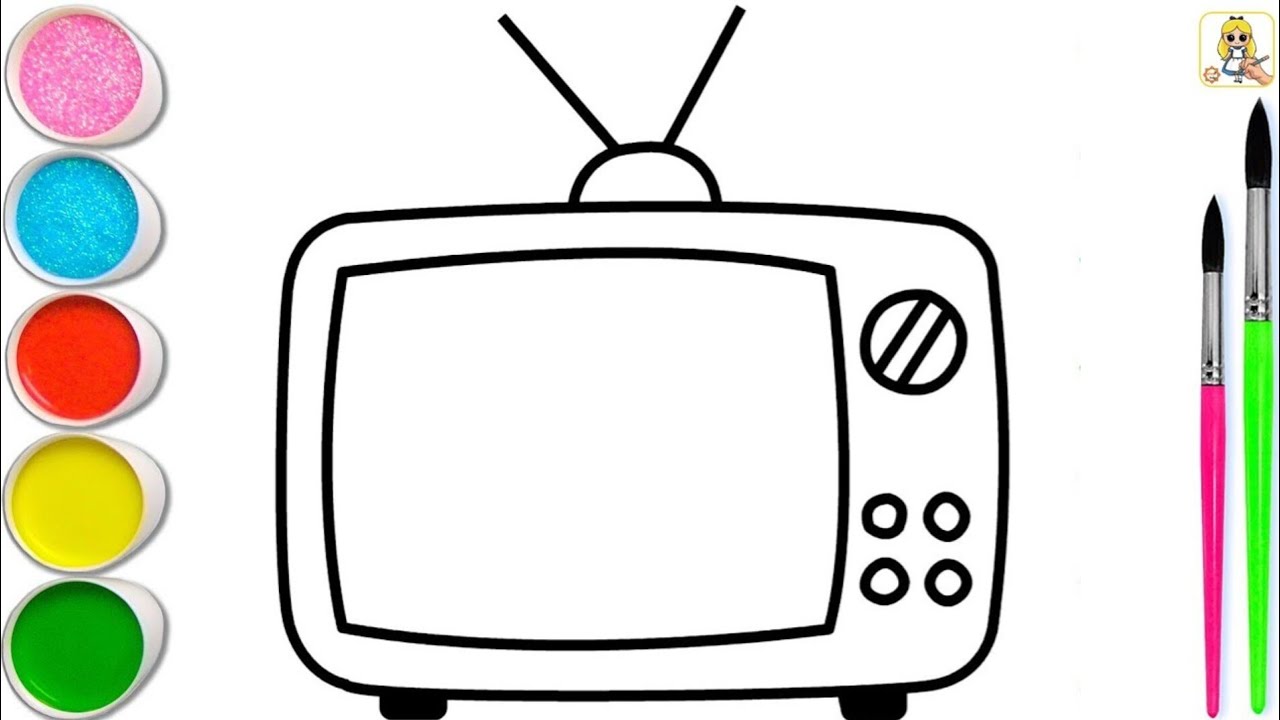 How to draw a Tv 📺🃏🎭🐹🌟🎨🖌️ step by step for beginners - YouTube