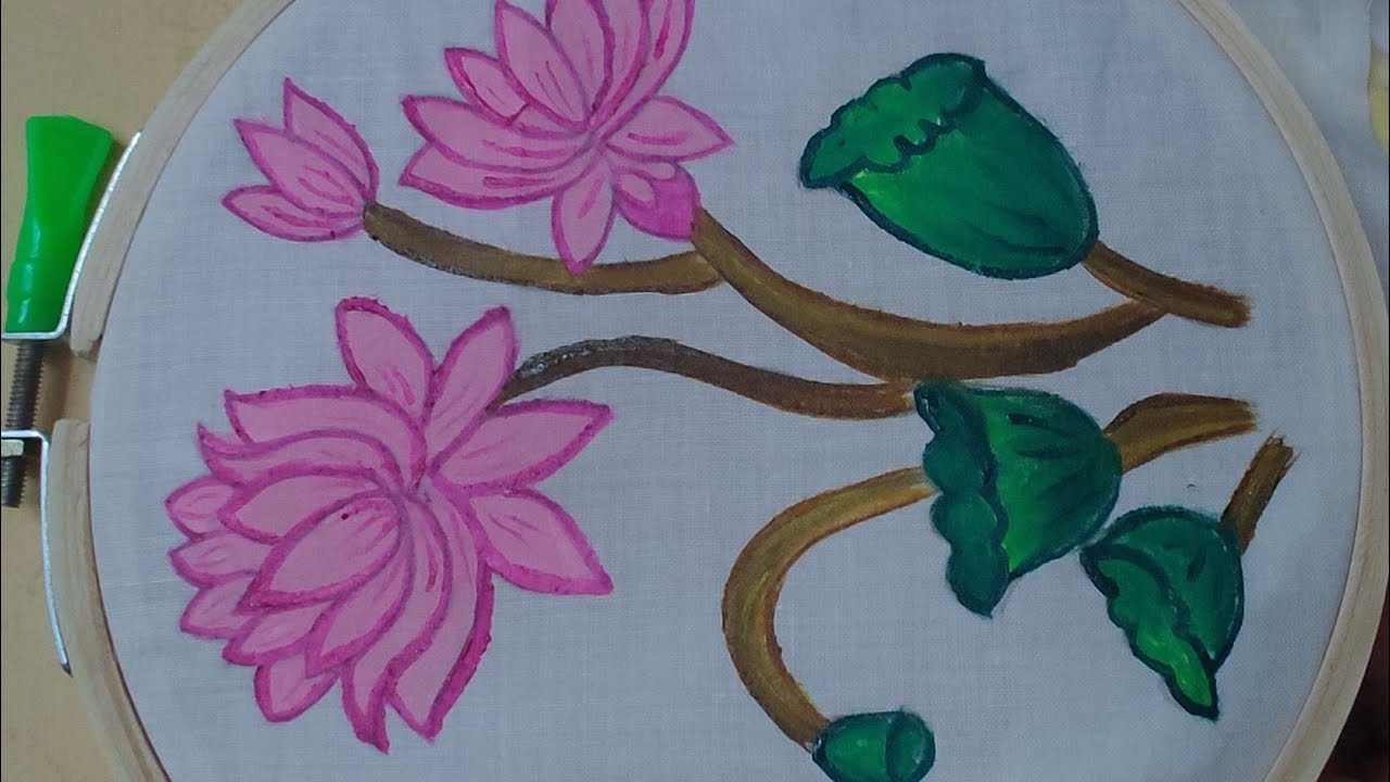Painting lotus flower on fabric | learn to paint lotus flower ...