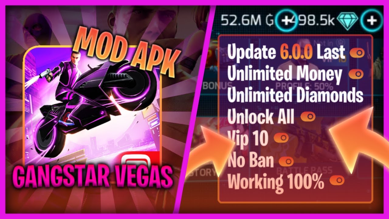 Update Gangstar Vegas Mod Apk 6.0.0r - Unlimited Money, Diamonds, VIP ...