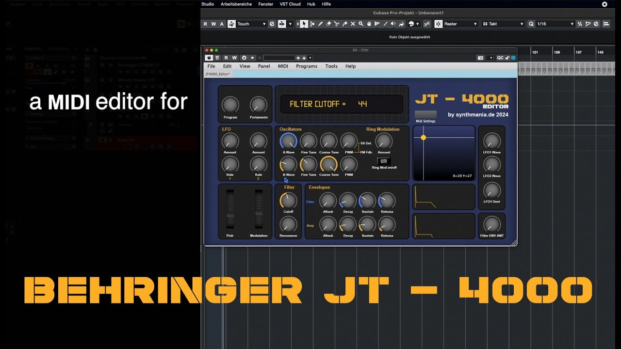 Behringer JT-4000 Editor - Now with VST3 for MAC + Windows - YouTube
