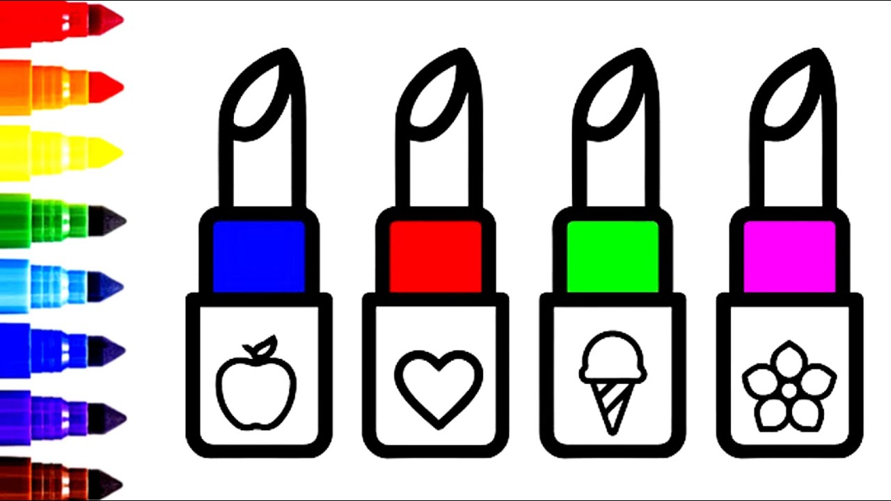 How to draw lipstick || Easy lipstick Drawing || Drawing lipstick ...