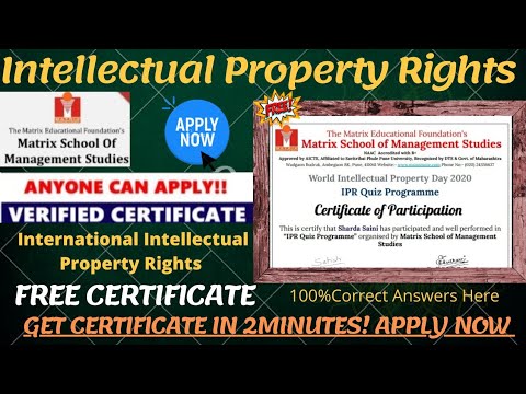 Intellectual Property Rights Free Certificate | Intellectual Property ...