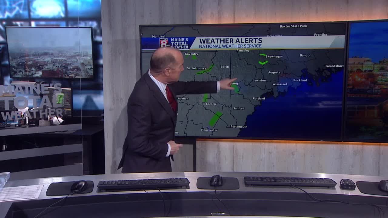Flood watch continues in Maine with ice jams in rivers - YouTube