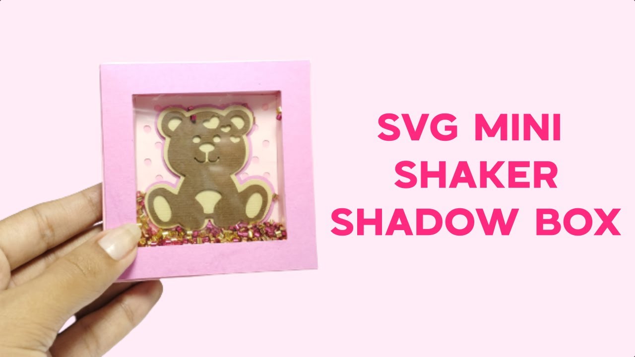Mini Shadow Box Bear Girl Template Baby Shower Cricut Cutting SVG File Gift Box Silohuette - YouTube