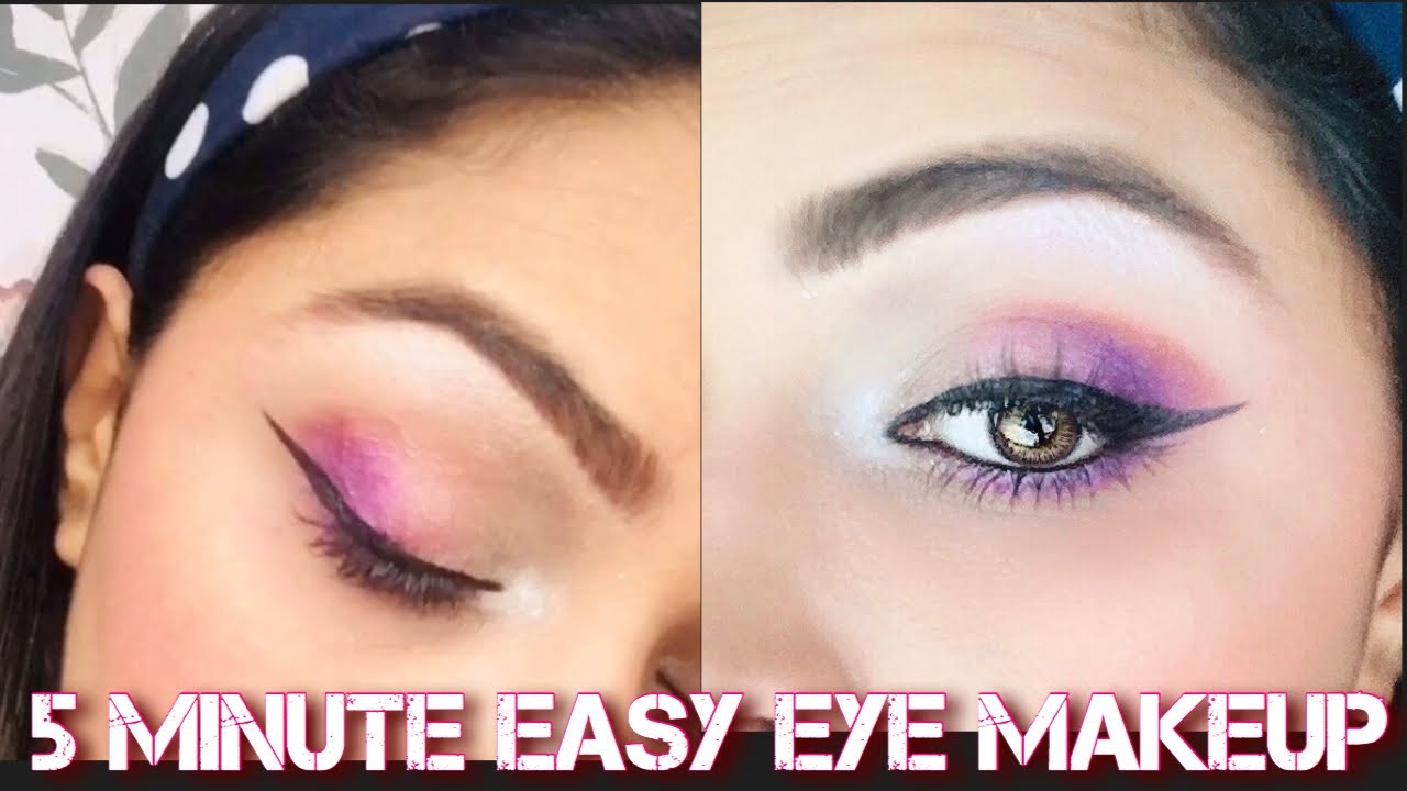 5 minute eye makeup tutorial |simple eye makeup| - YouTube