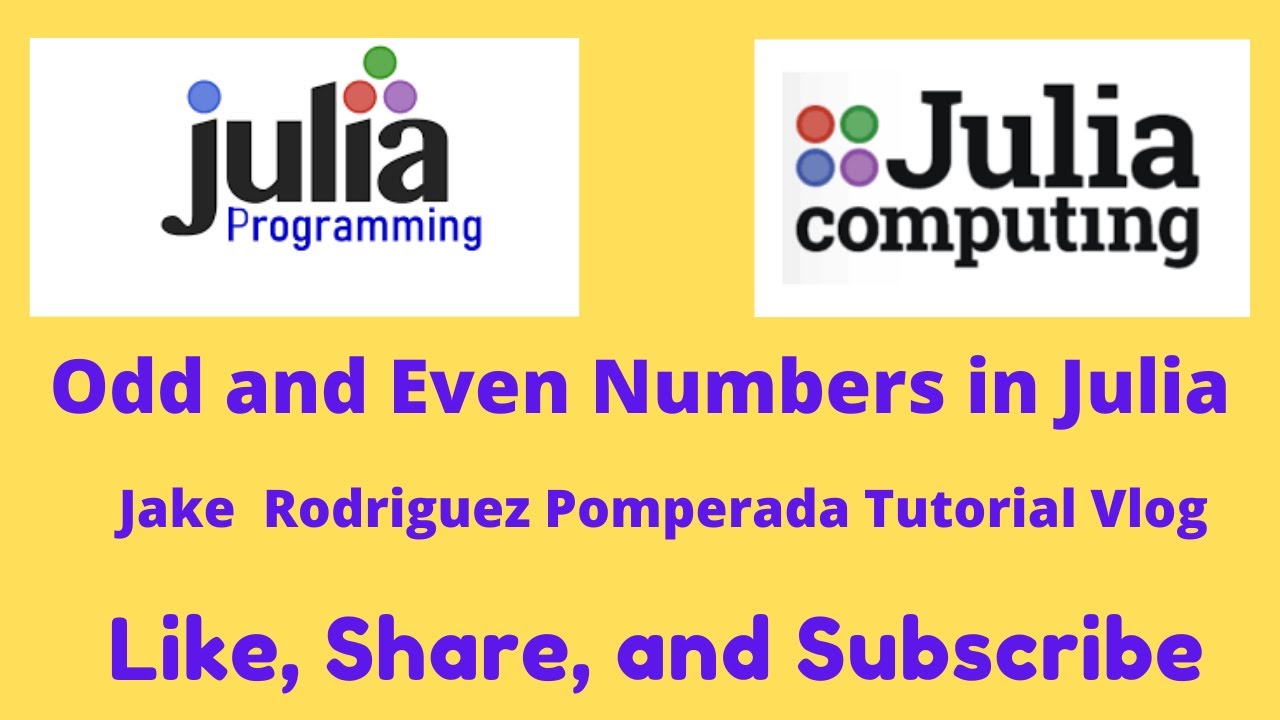 Odd and Even Numbers in Julia - YouTube