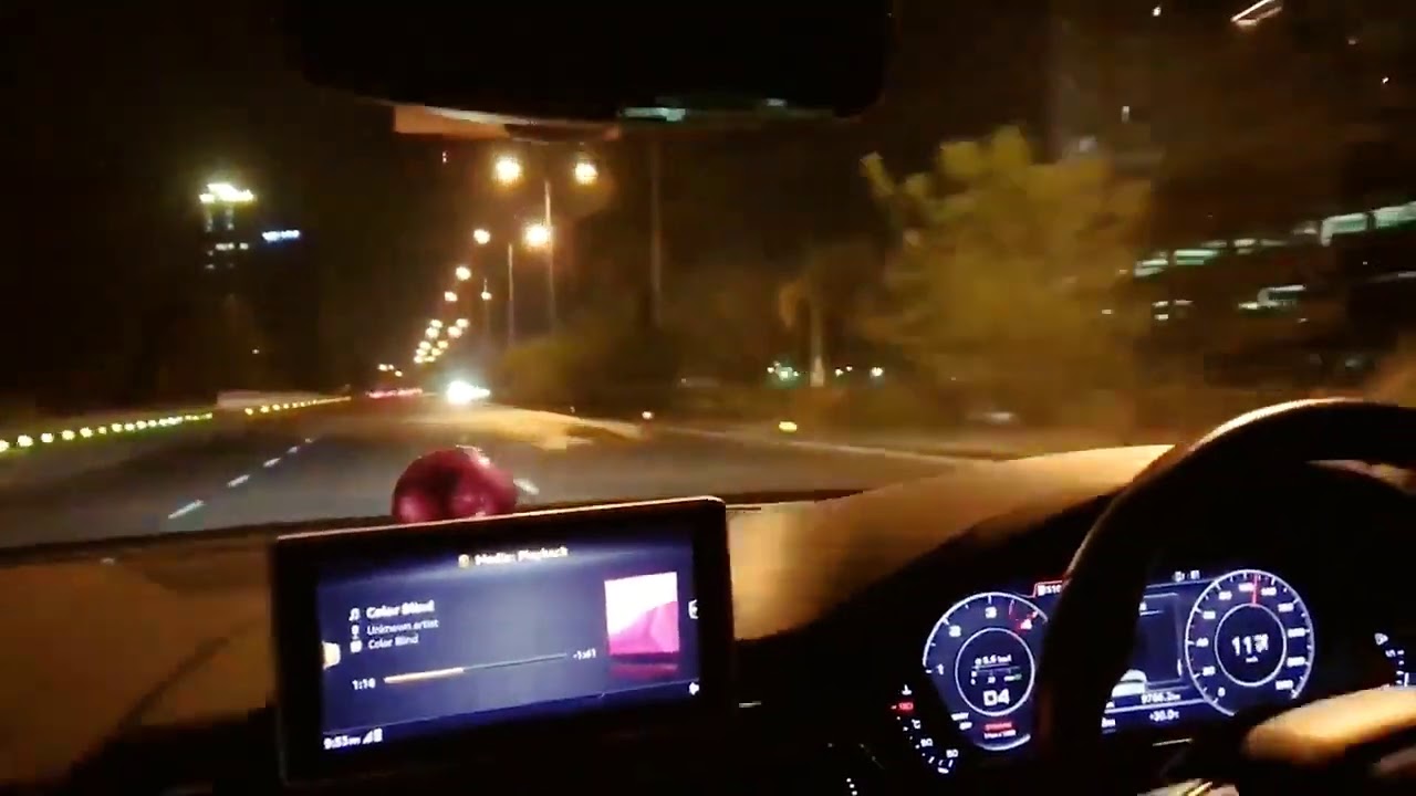 Night out Car drive Audi A4 pune Car drive s - YouTube