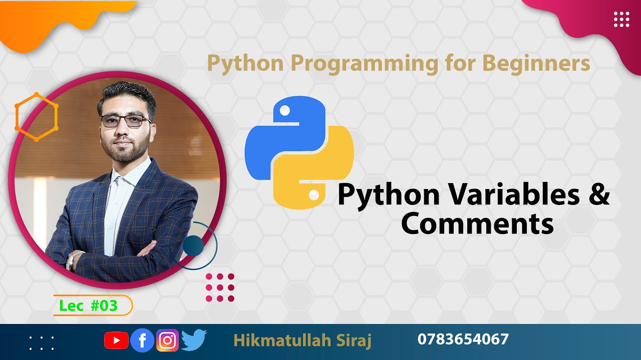 Python Lec 003 Python Variables And Comments Youtube 0407