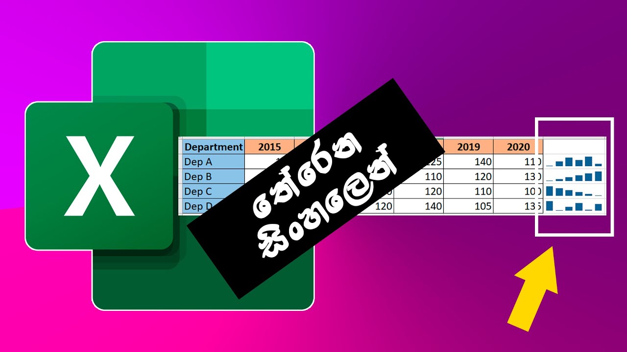Insert Mini Charts In A Cell In Excel Sparkline Sinhala Youtube