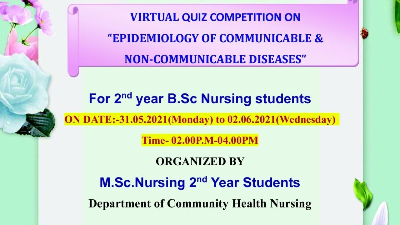 QUIZ COMPETITION ON “ EPIDEMIOLOGY OF COMMUNICABLE & NON COMMUNICABLE ...