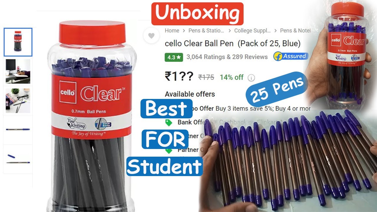 Cello Ball Pens | Best Stationery in Flipkart | Unboxing / Review ...