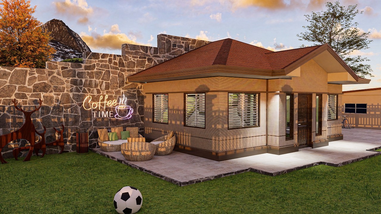 32m² (8x4) Modern Small House Design |Floor Plan,Tiny House,Patio ...