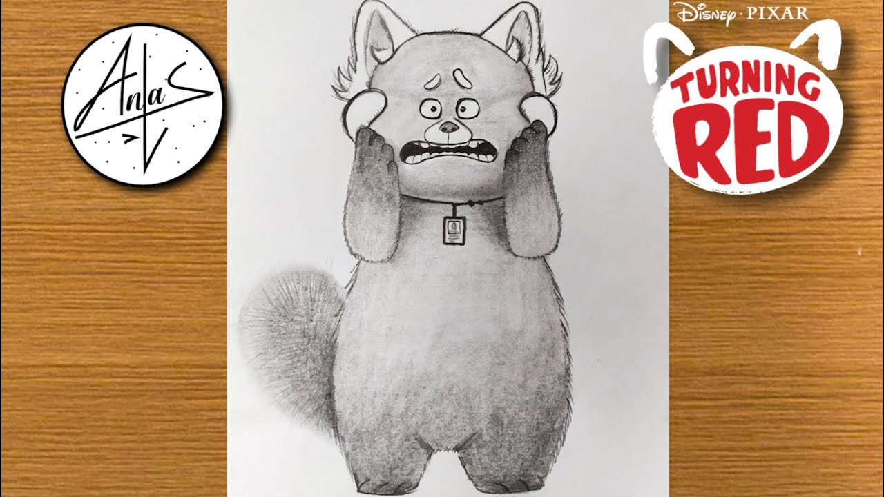 How to Draw Red Panda From Turning Red | Turning Red Sketch Tutorial ...