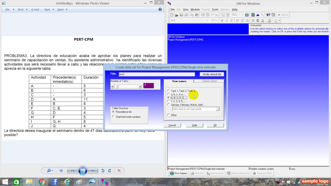 QM for Windows PERT/CPM ไทยทำ - YouTube