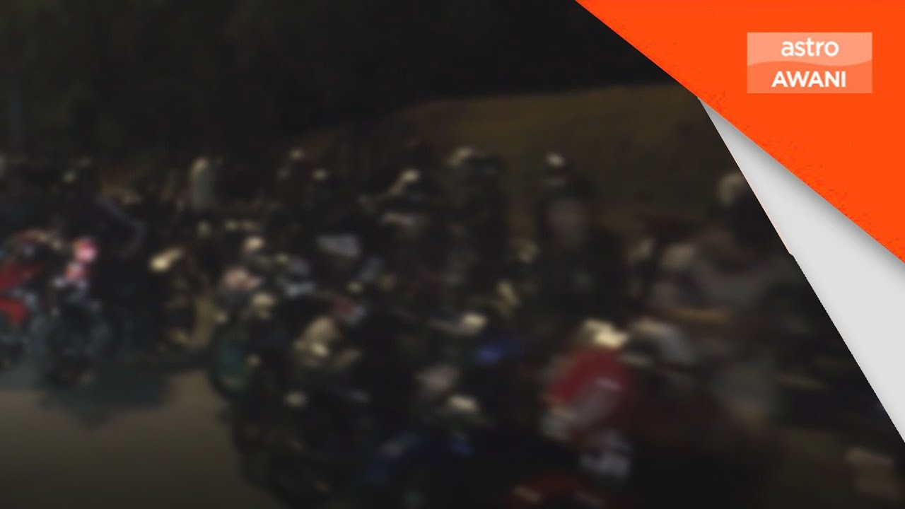 Polis gempur ‘port’ mat rempit di NKVE, tujuh ditahan - YouTube