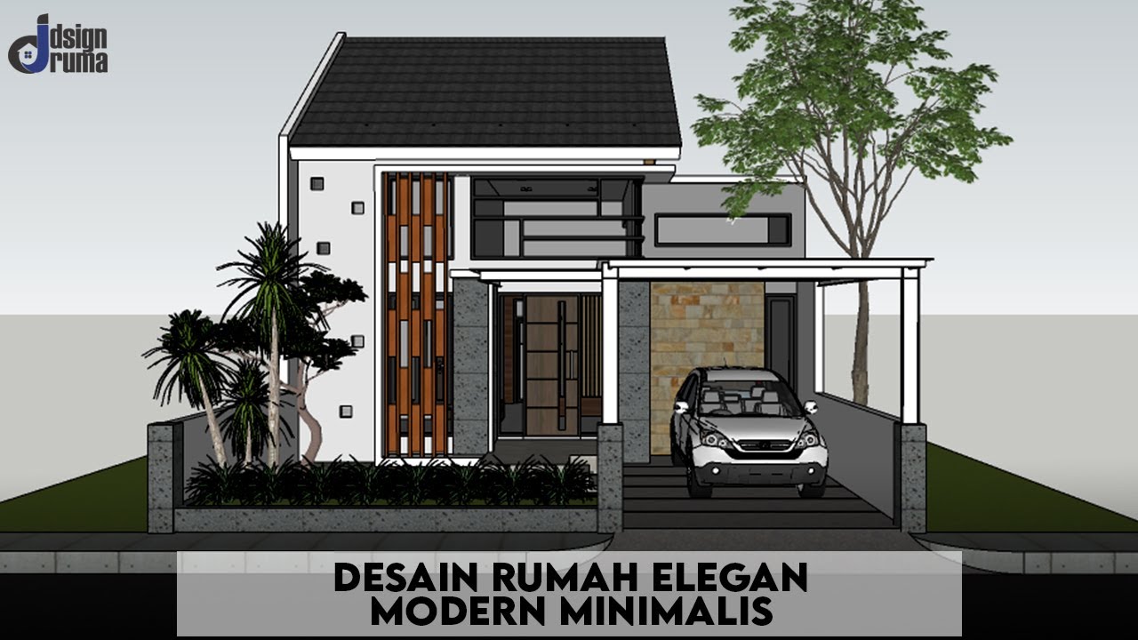 Desain Rumah Elegan Type 75 | Sketchup House Design - YouTube