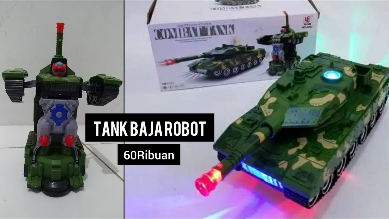 UNBOXING & REVIEW MAINAN COMBAT TANK DEFORMATION || MOBIL TANK BAJA ...