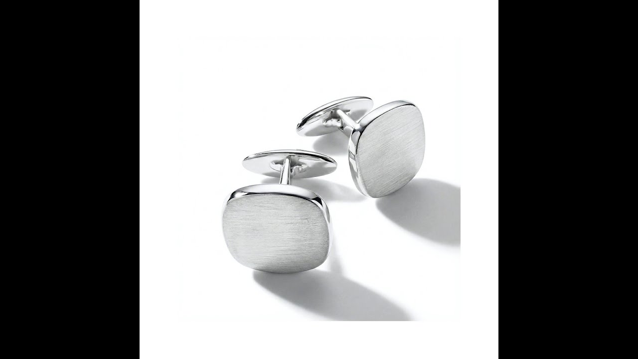 Pair of Austin 925 Sterling Silver Cushion shape Cufflinks HD 1080p ...