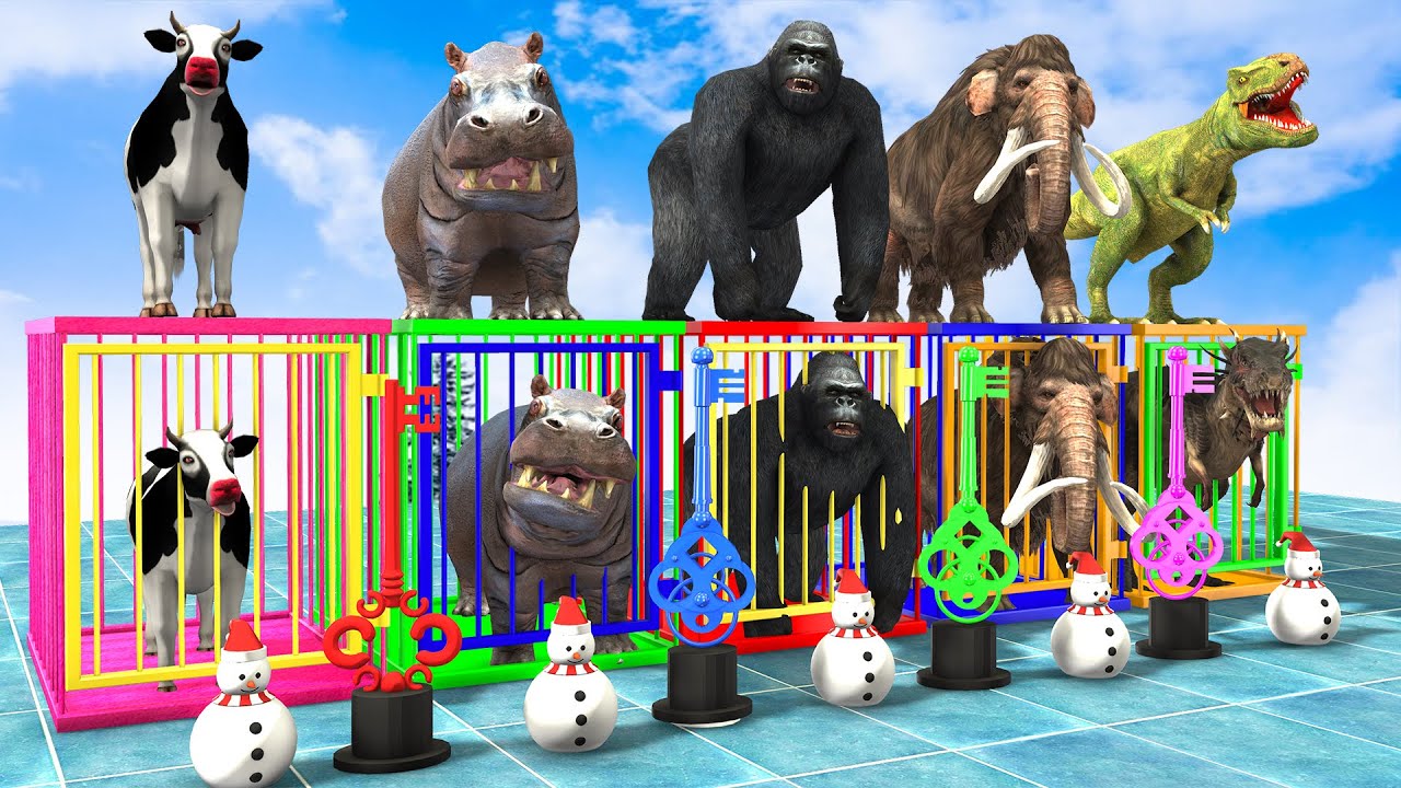 Cow Mammoth Elephant Gorilla Trex Hippo Guess The Right Key ESCAPE ROOM ...