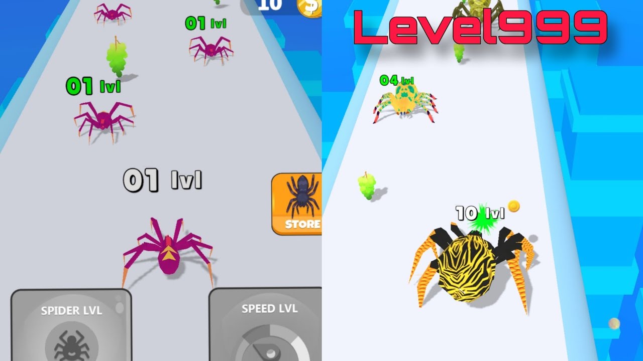 Spider Evolution Run Game Max Level 999 (Insect Evolution Run) - YouTube