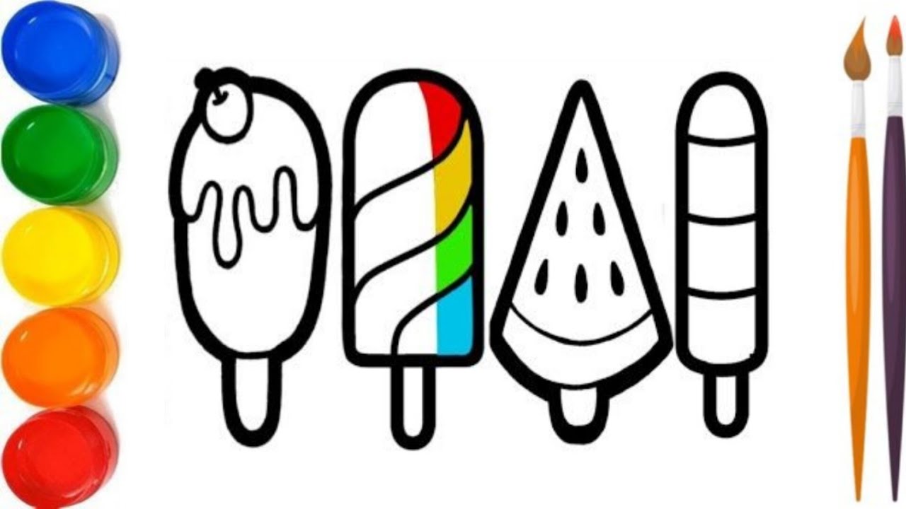 Very Easy & simple"Popsicles"drawing step by step for Kids &Todlers.How ...
