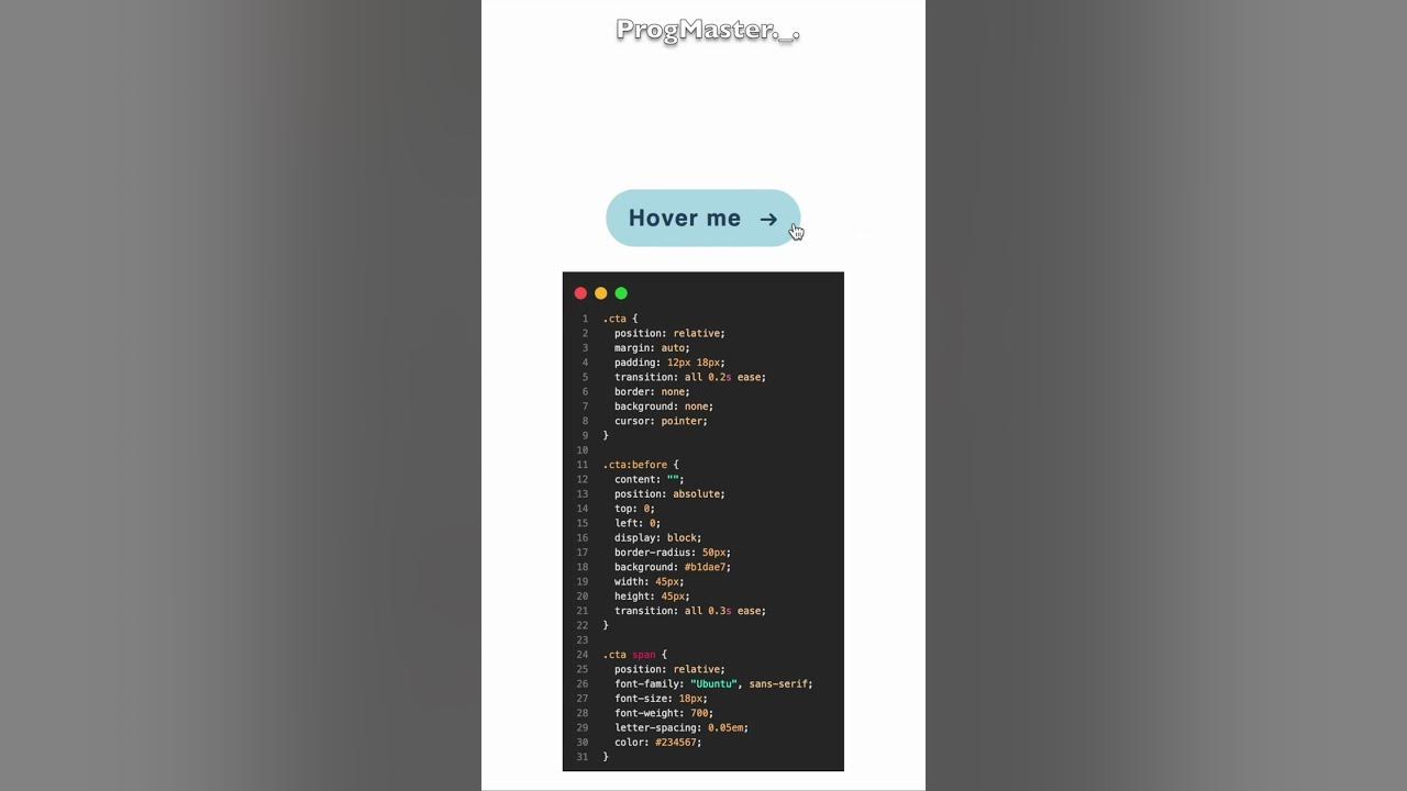 Creating Animated Hover Button By Using HTML & CSS #button #html #css #hover #me #coding - YouTube