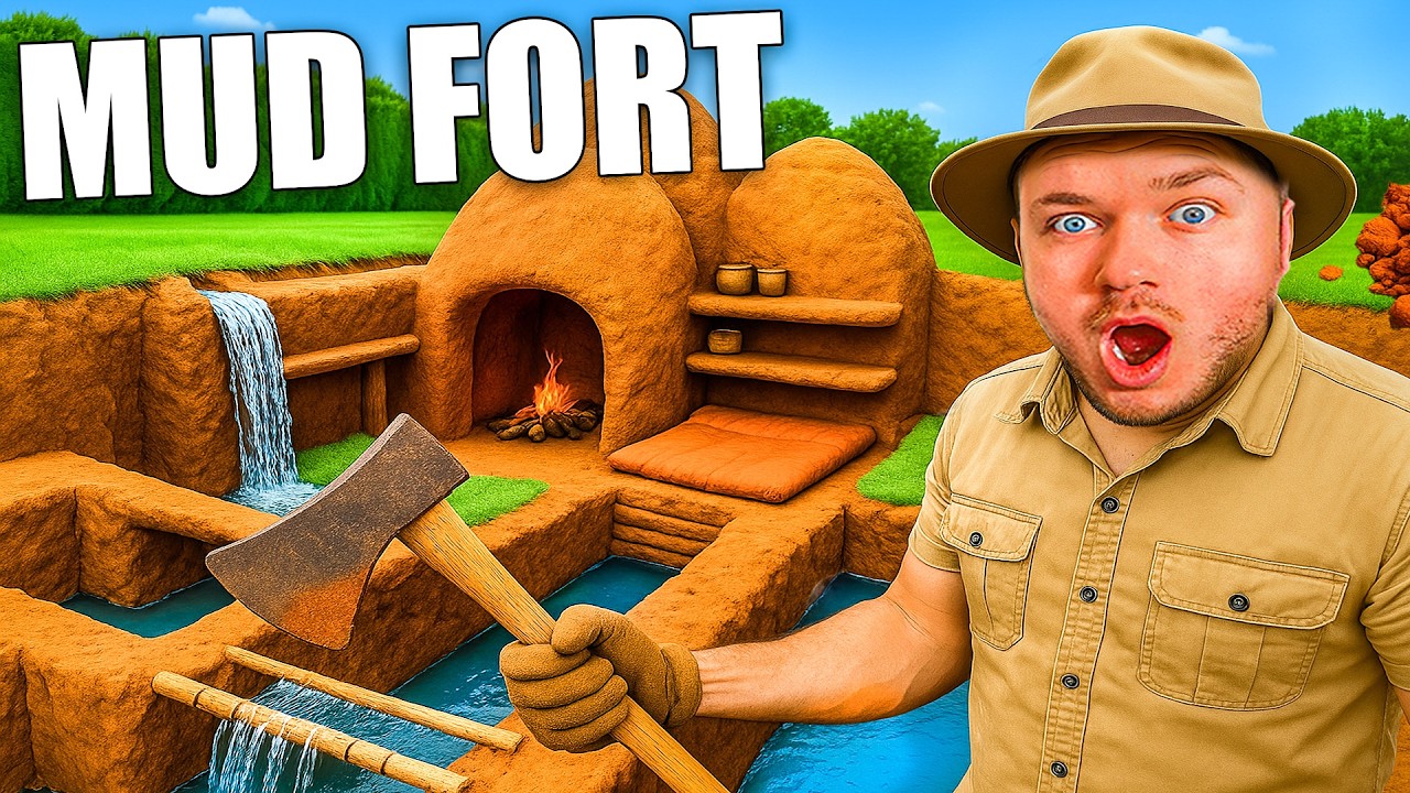 DAY 2 Surviving in Our MUD FORT… This Is Getting REALLY HARD! - YouTube