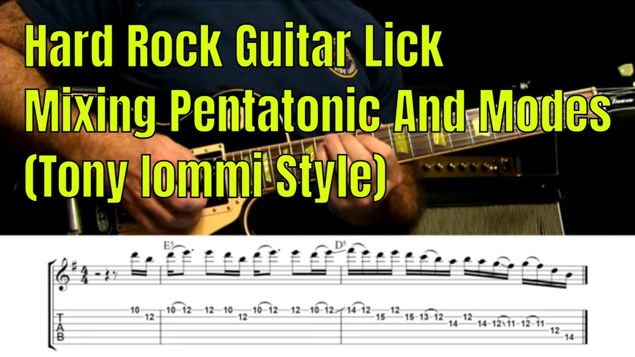 "Easy" Hard Rock Guitar Lick - Mixing Pentatonic With Diatonic (Modes ...