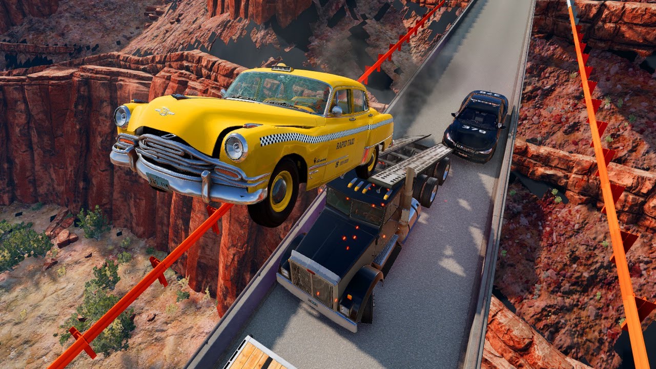 Cars vs Unfinished Bridge 😱 BeamNG Drive - YouTube