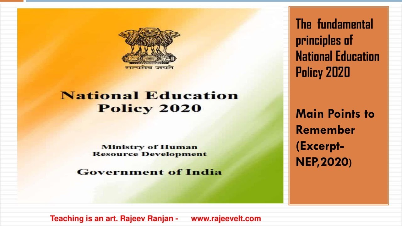 National Education Policy 2020 Fundamental Principles Of Nep 2020 Youtube