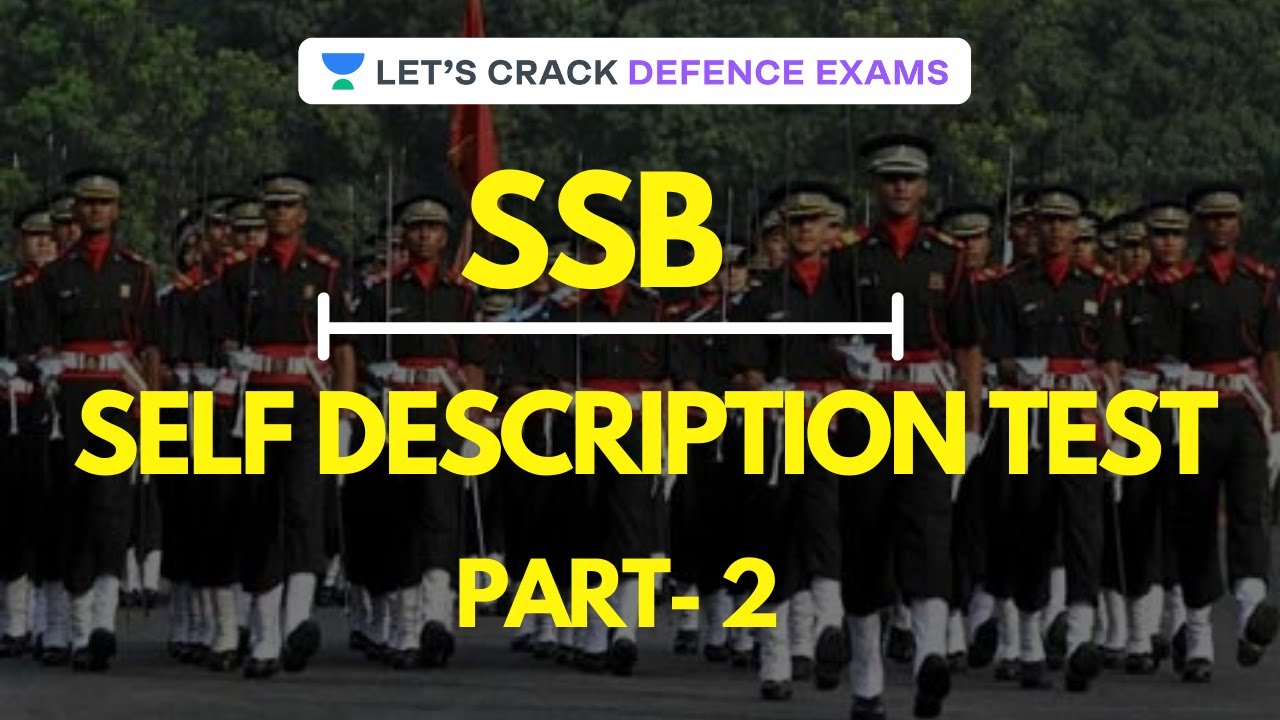 SDT | Self Description Test | Part 2 | SSB Psychology Test | SSB ...