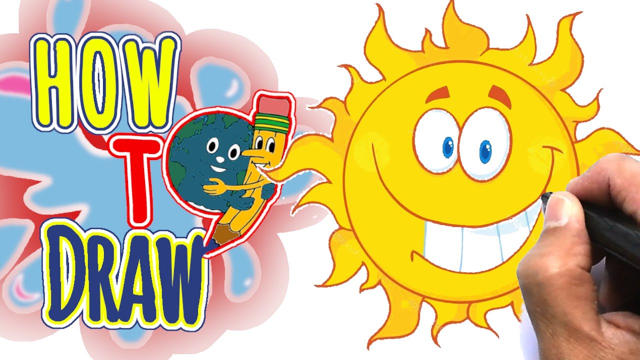HOW TO DRAW A HAPPY SUN | DRAWING THE SUN | Easy Things to Draw ...