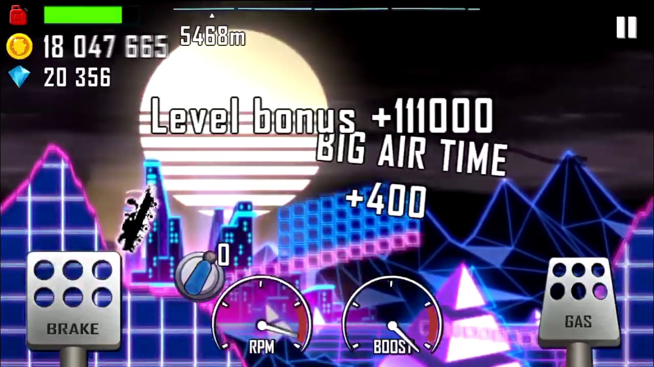 Hill Climb Racing - Neon - Super Off-Road - 5879 m - YouTube