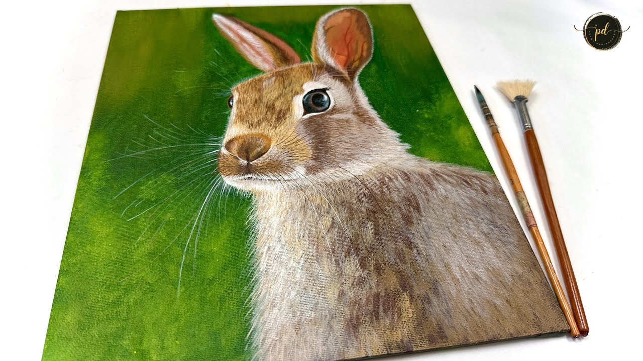 Realistic Brush Rabbit / Acrylic Painting / Time Lapse - YouTube